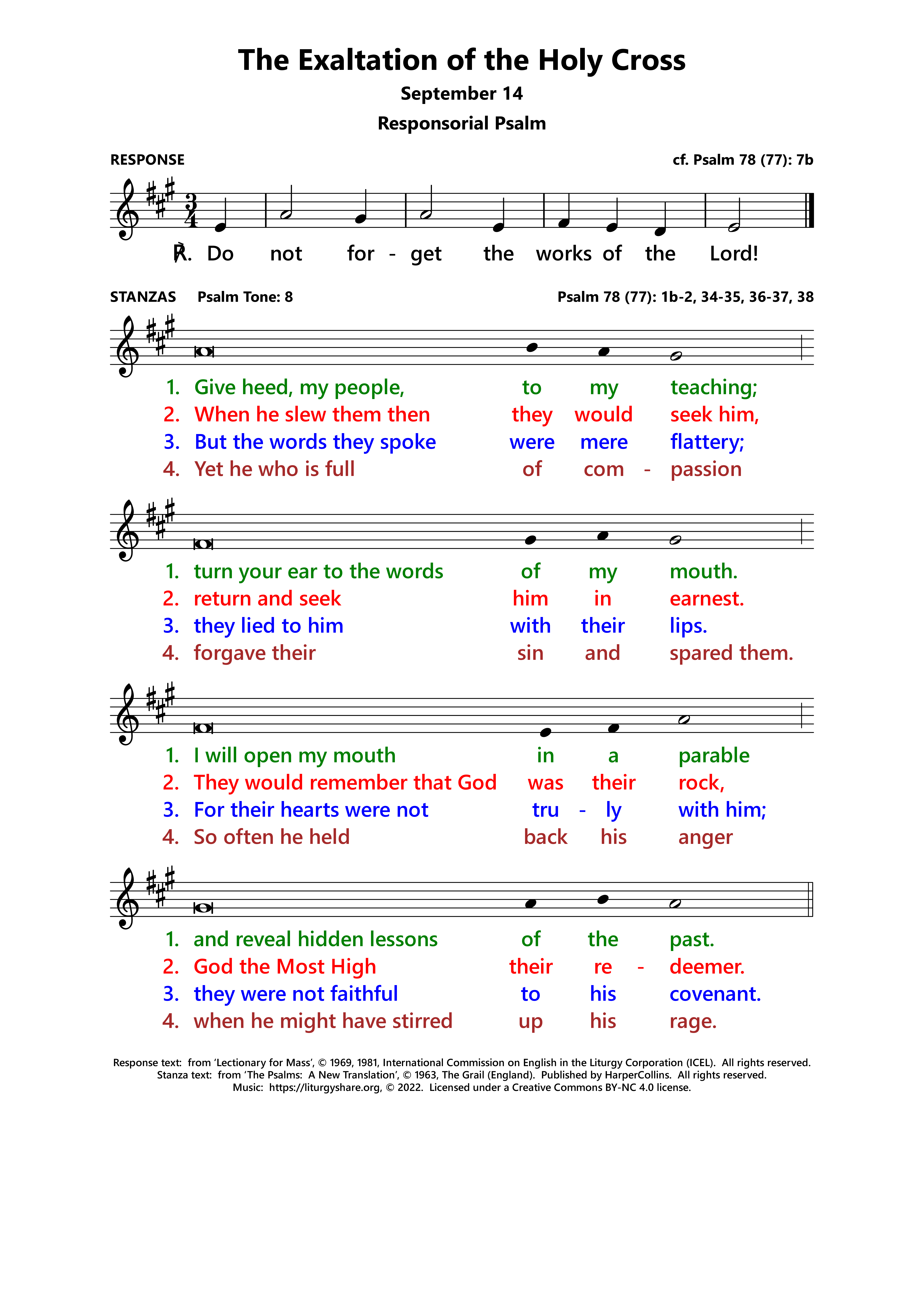 The Exaltation of the Holy Cross: Responsorial Psalm